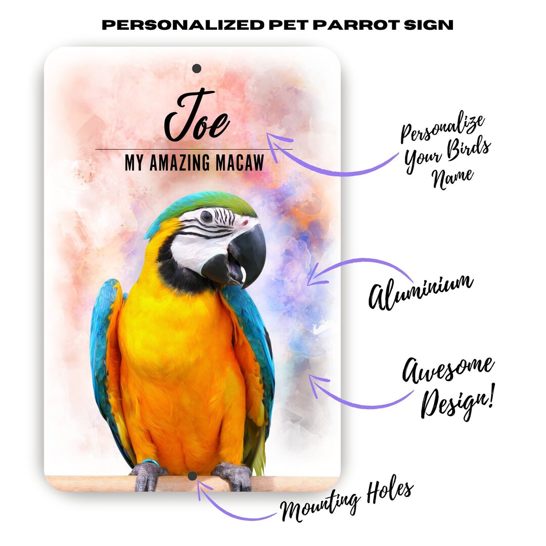 Personalized Macaw Sign | Personalized Name Macaw Sign | Blue and ...