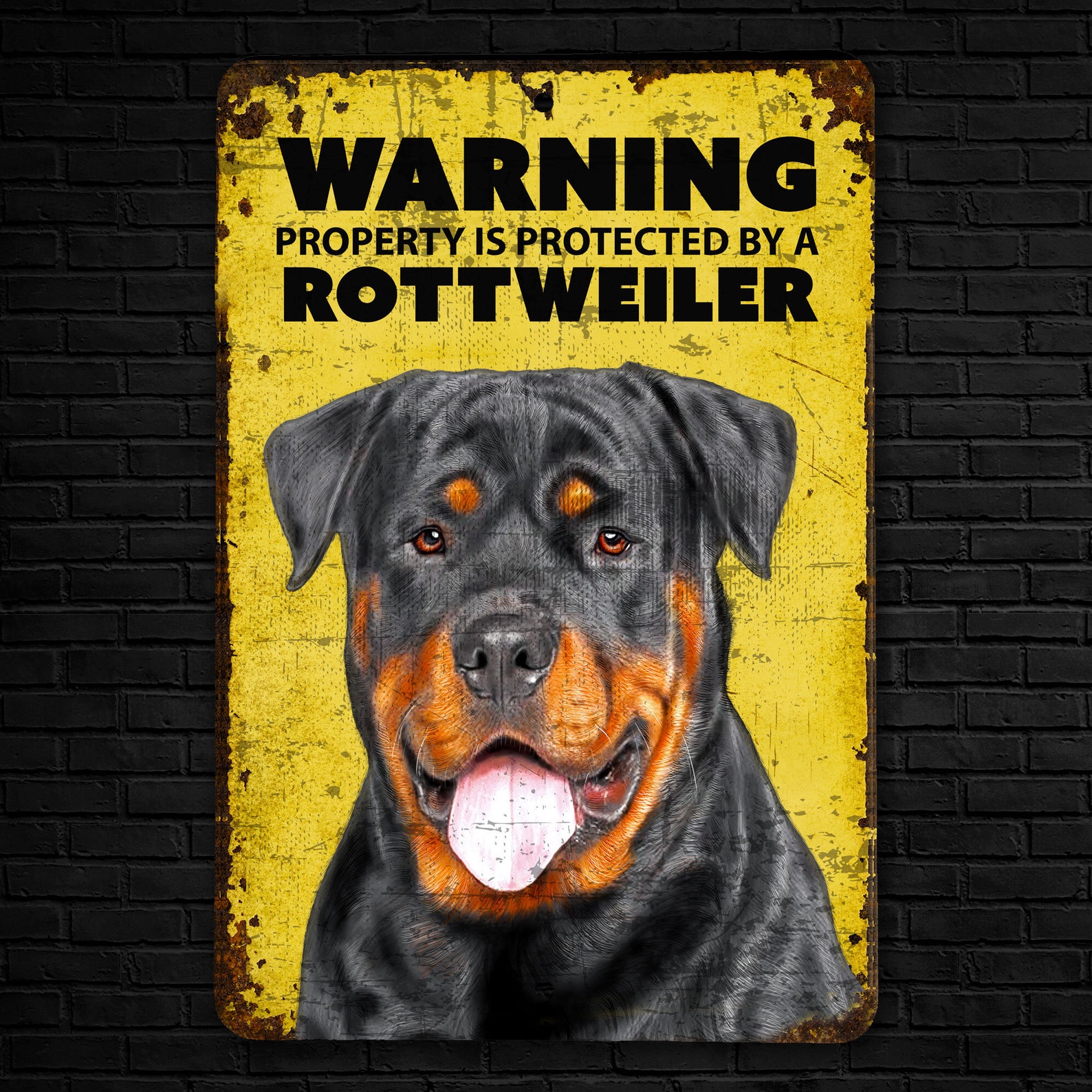 Warning Rottweiler Sign Dog Warning Sign Rottweiler Sign | Etsy