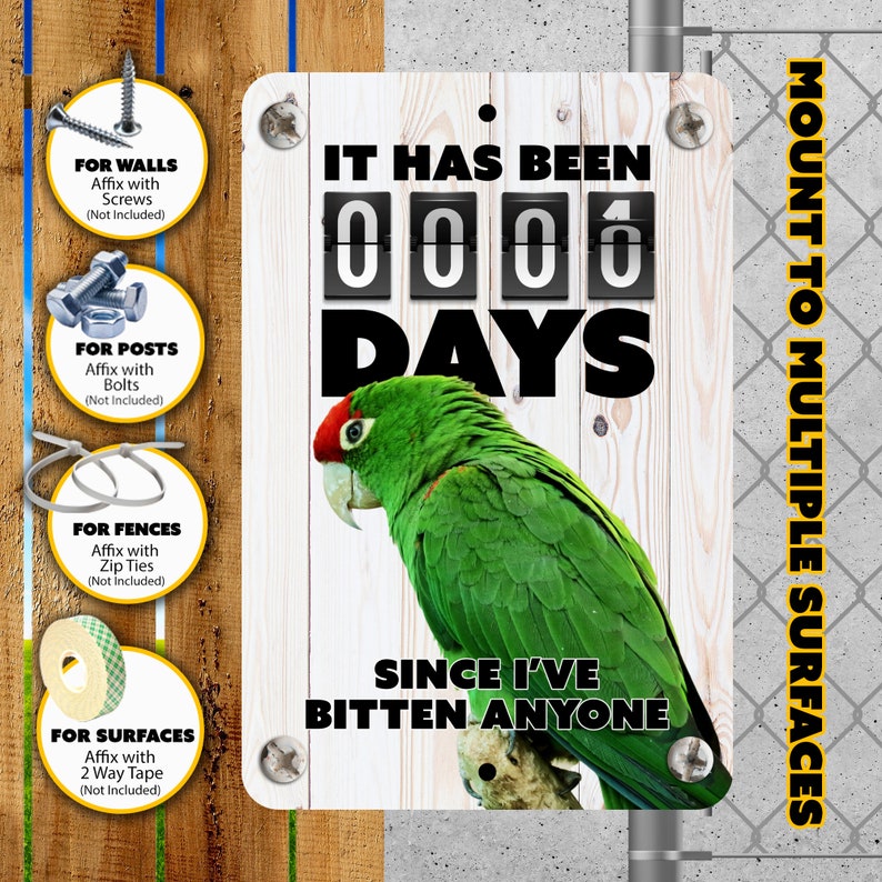 Red Fronted Amazon Parrot Bite Sign | Amazon Parrot Sign - Etsy