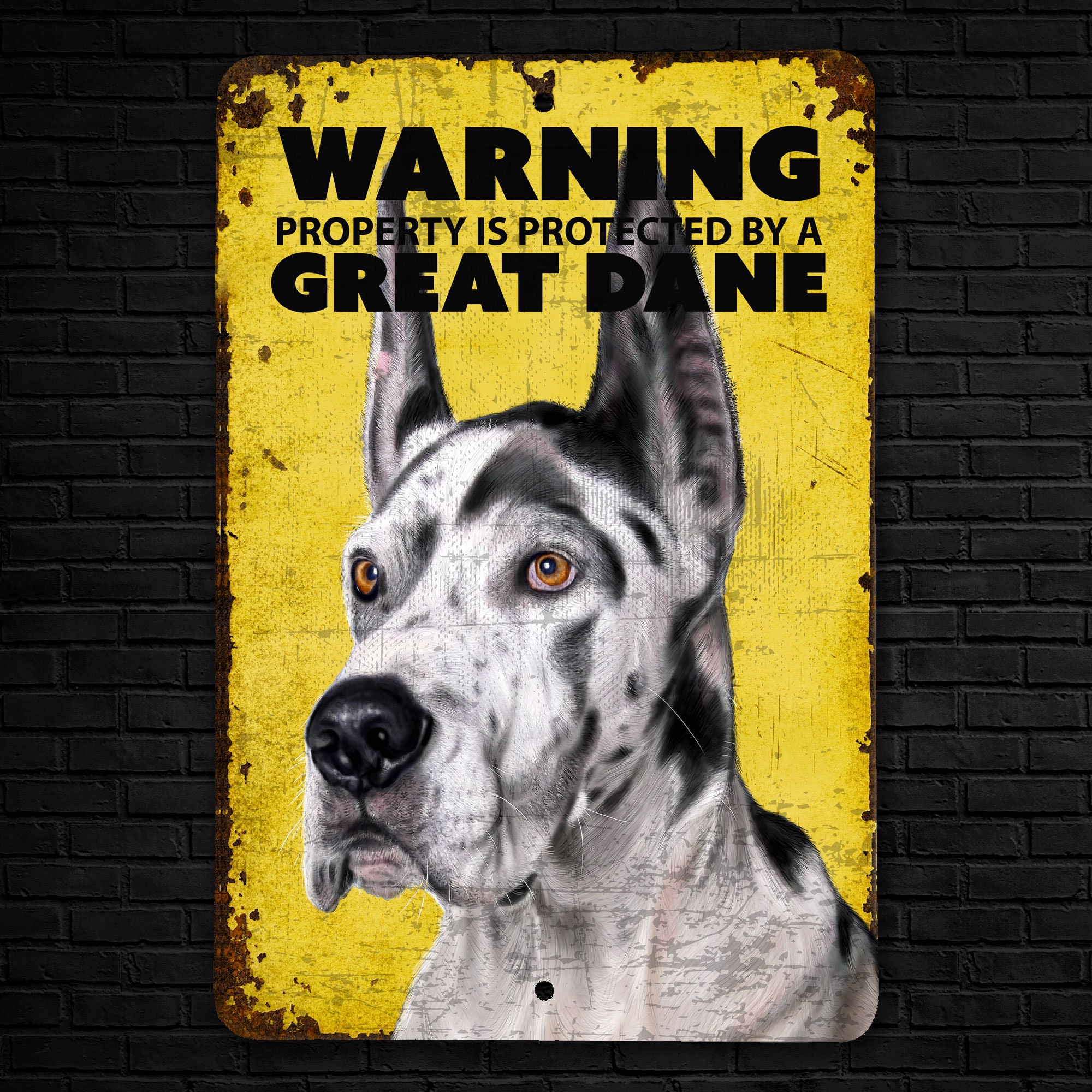 Warning Great Dane Sign Dog Warning Sign Great Dane Sign - Etsy