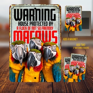 Funny Macaw Sign Rustic Macaw Warning Sign Group of Macaw - Etsy
