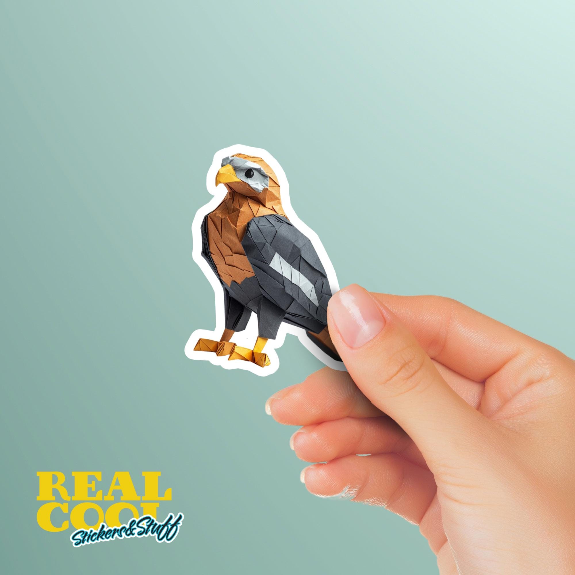 Origami Hawk Sticker - Cute Hawk Sticker - Origami Hawk Decal - Etsy
