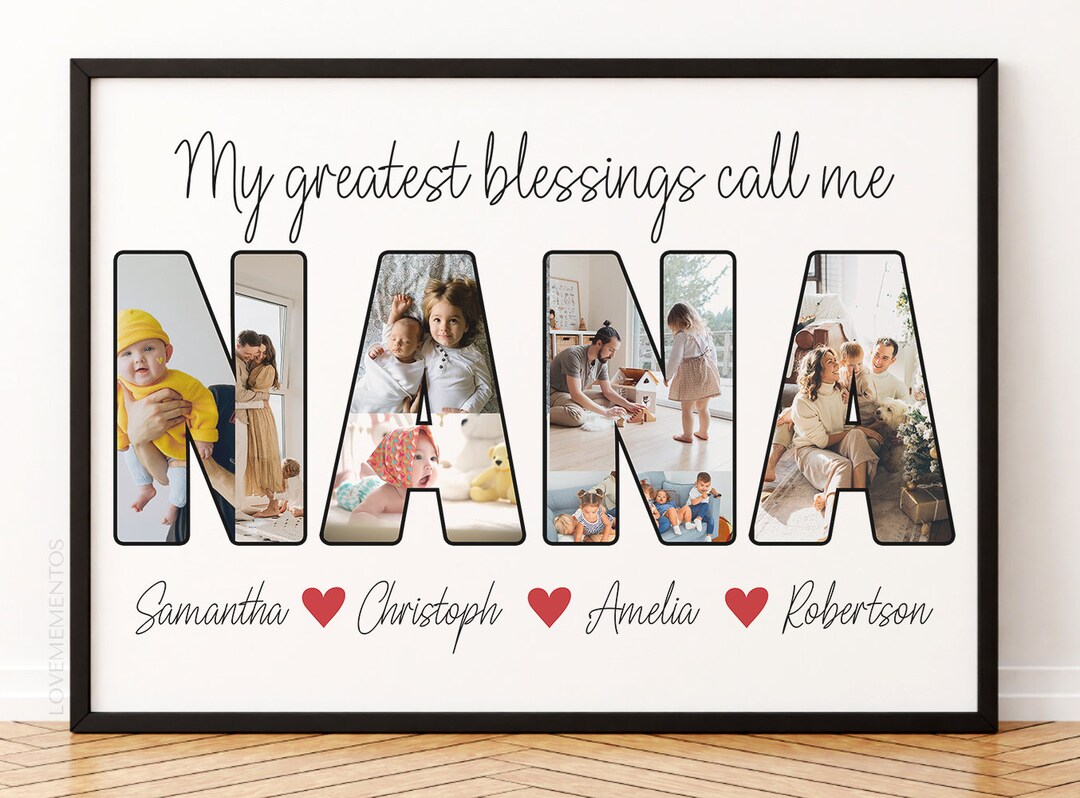 My Greatest Blessing Call Me NANA Photo Collage, Birthday Gift for Nana ...