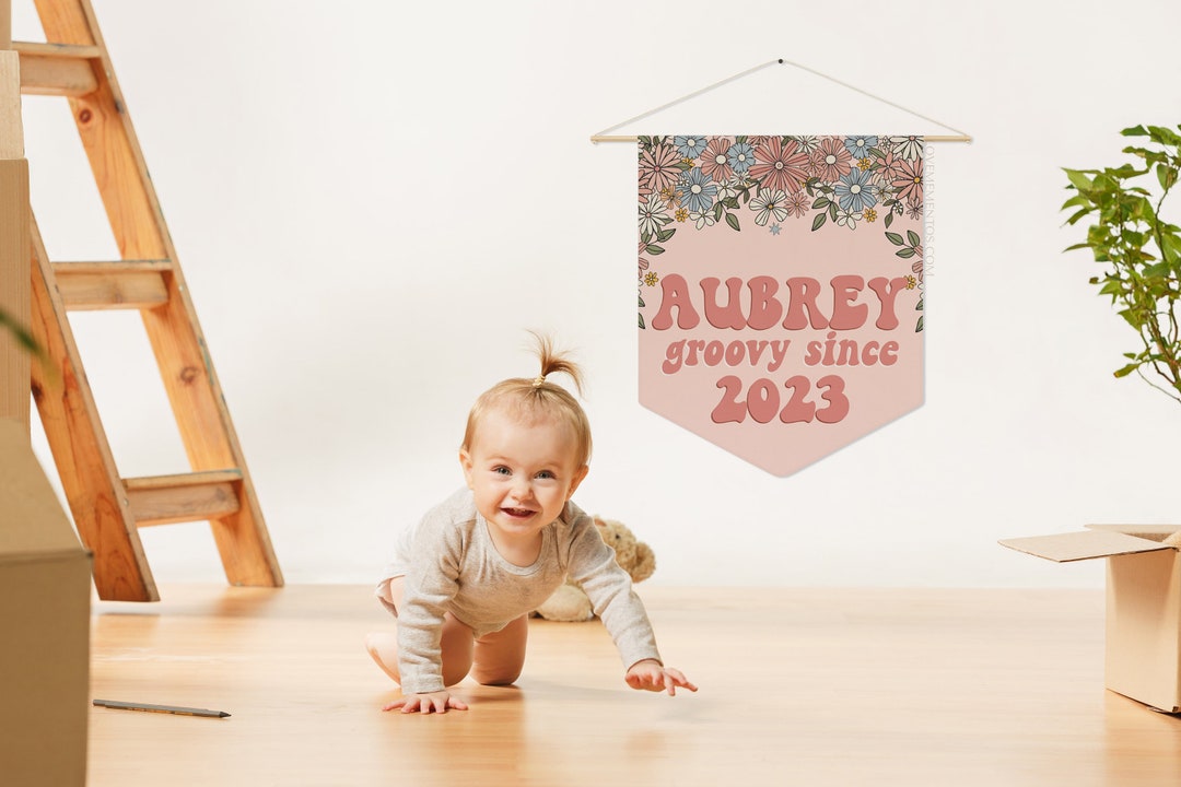 Retro Groovy Hippie Nursery Room Decor, 70s Retro Baby Shower Gift ...