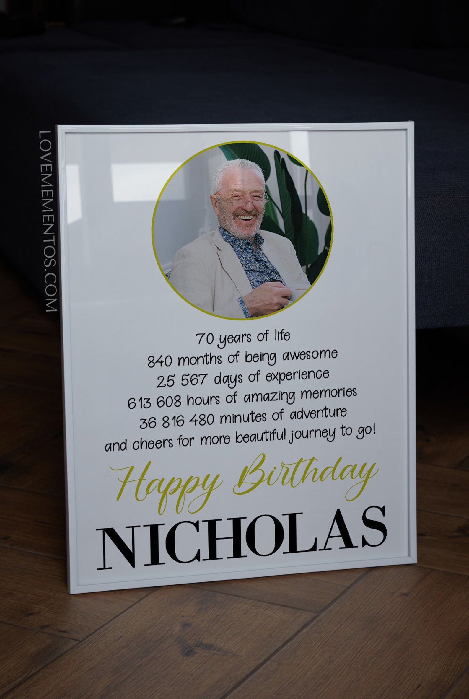 70th Birthday Countdown Gift for Man Woman, 70th Birthday Card, 70th ...
