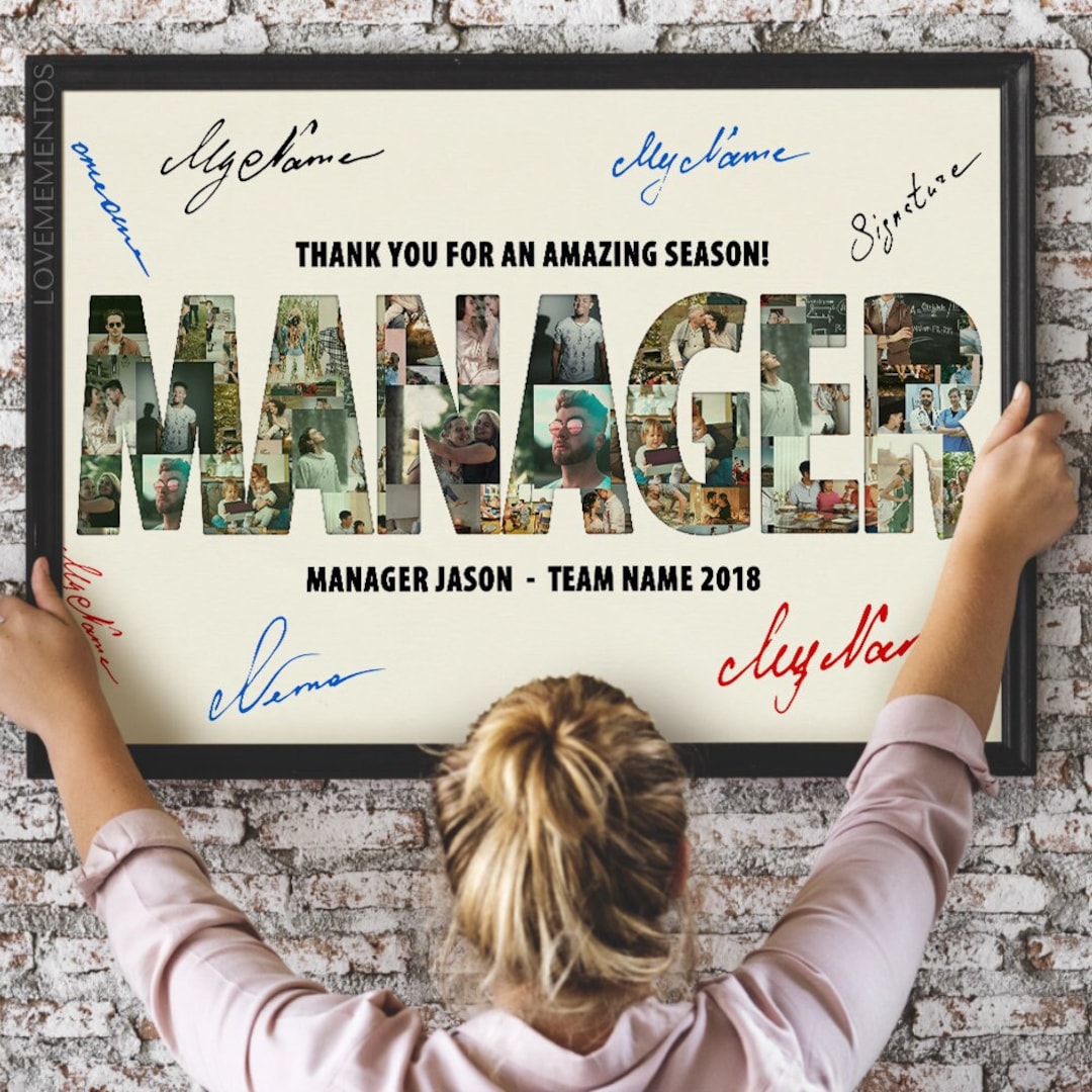 Manager Gift, Team Manager Photo Collage , Sports Manager, Custom ...