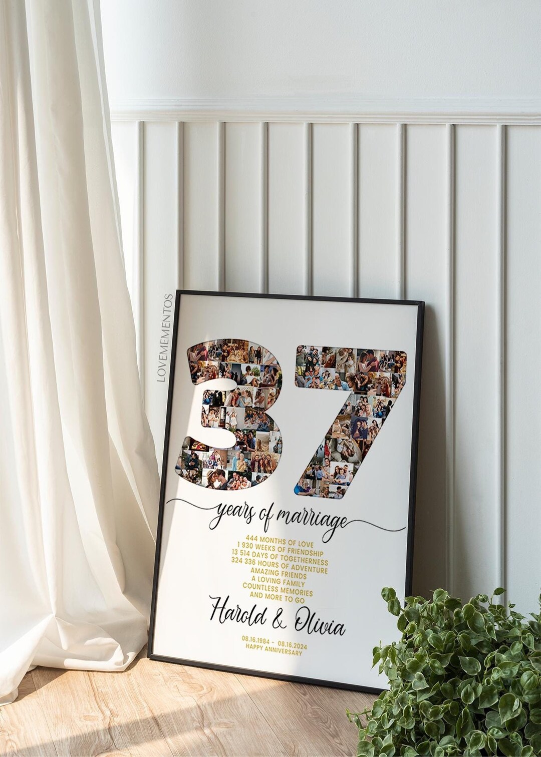 37th Anniversary Photo Collage Gift Husband Wife, 37th Wedding ...
