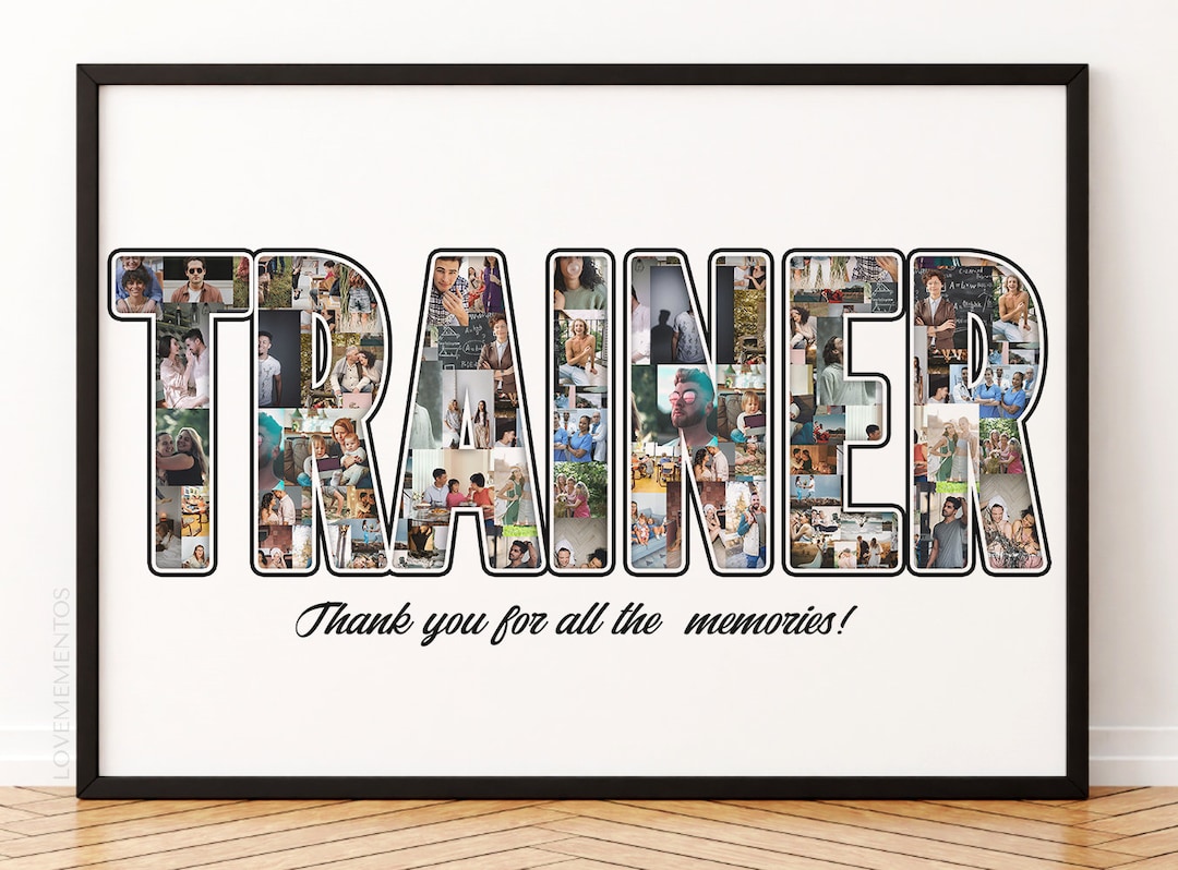 Trainer Photo Collage Gift, Personal Trainer Gift, Gym Trainer Gift ...