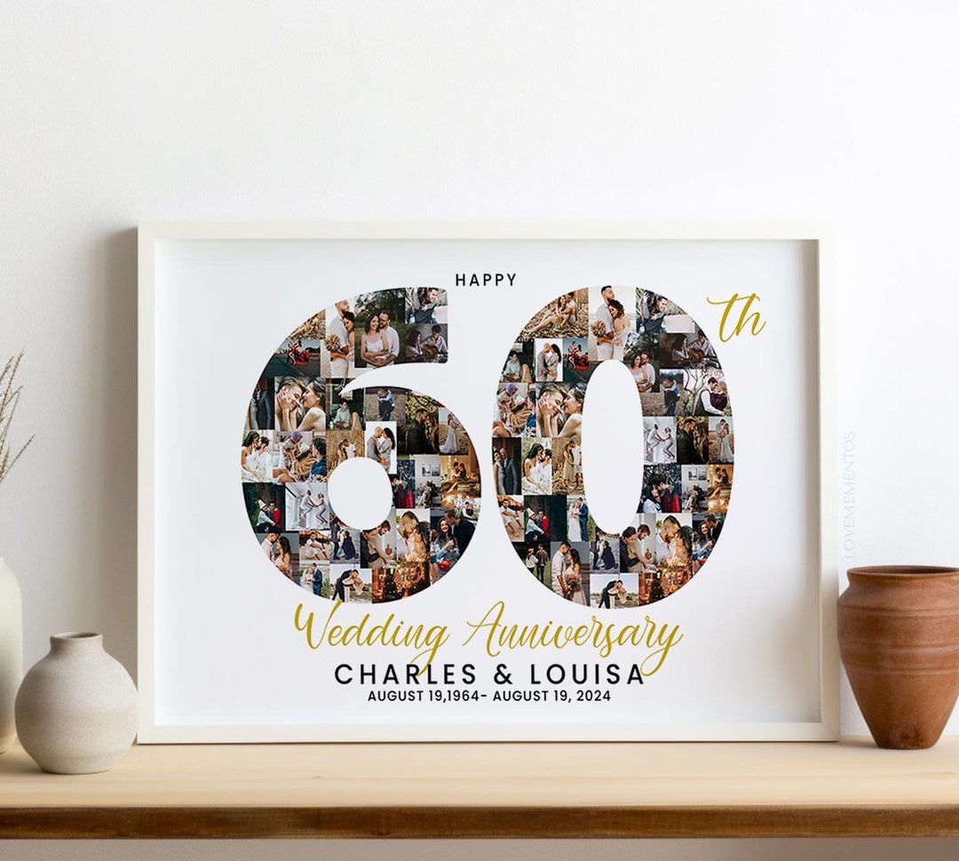 Custom 60th Anniversary Decorations, 60 Years Wedding Anniversary Gift ...