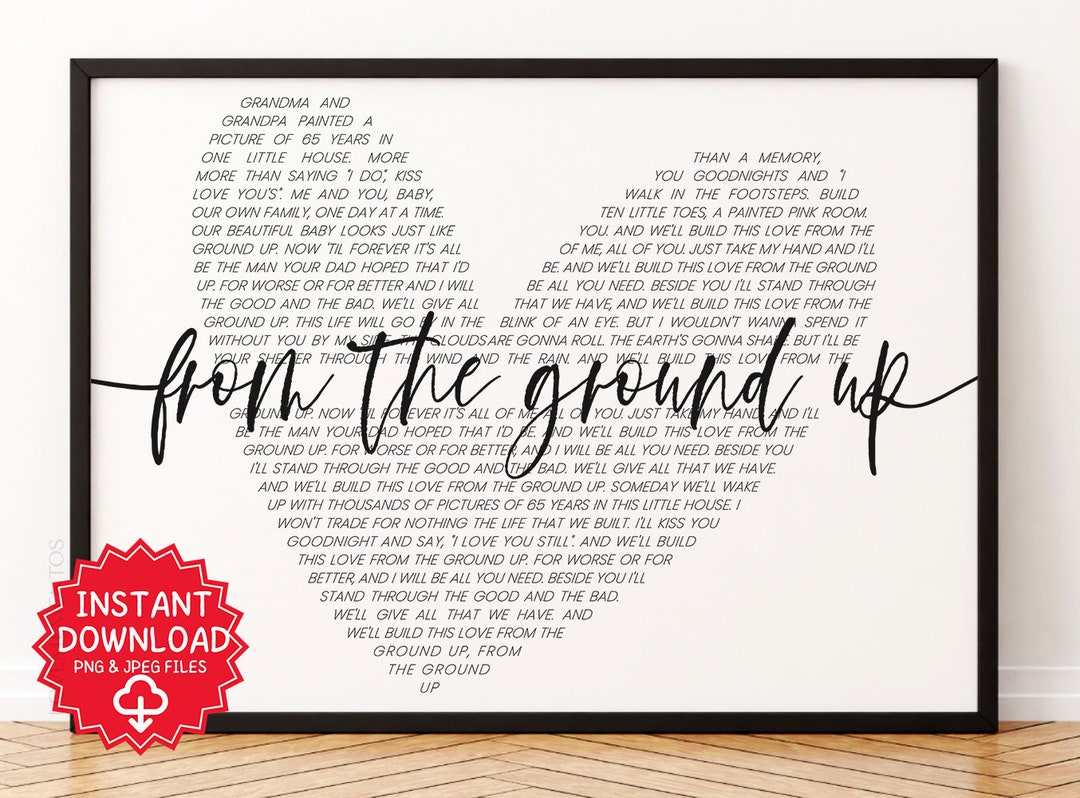From the Ground up by Dan + Shay Song Lyrics Wall Art, Printable Song ...