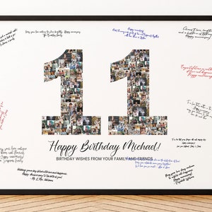 11th Birthday Decoration Boy Girl, 11th Birthday Gift Guest Sign Book ...