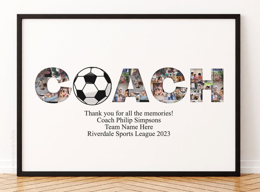 Soccer Coach Gift, Personalized Soccer Coach Gift Photo Collage, Photo ...