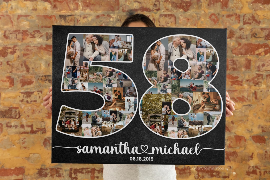 58th Anniversary Gift for Husband & Wife, 58 Years Wedding Gift for Him ...