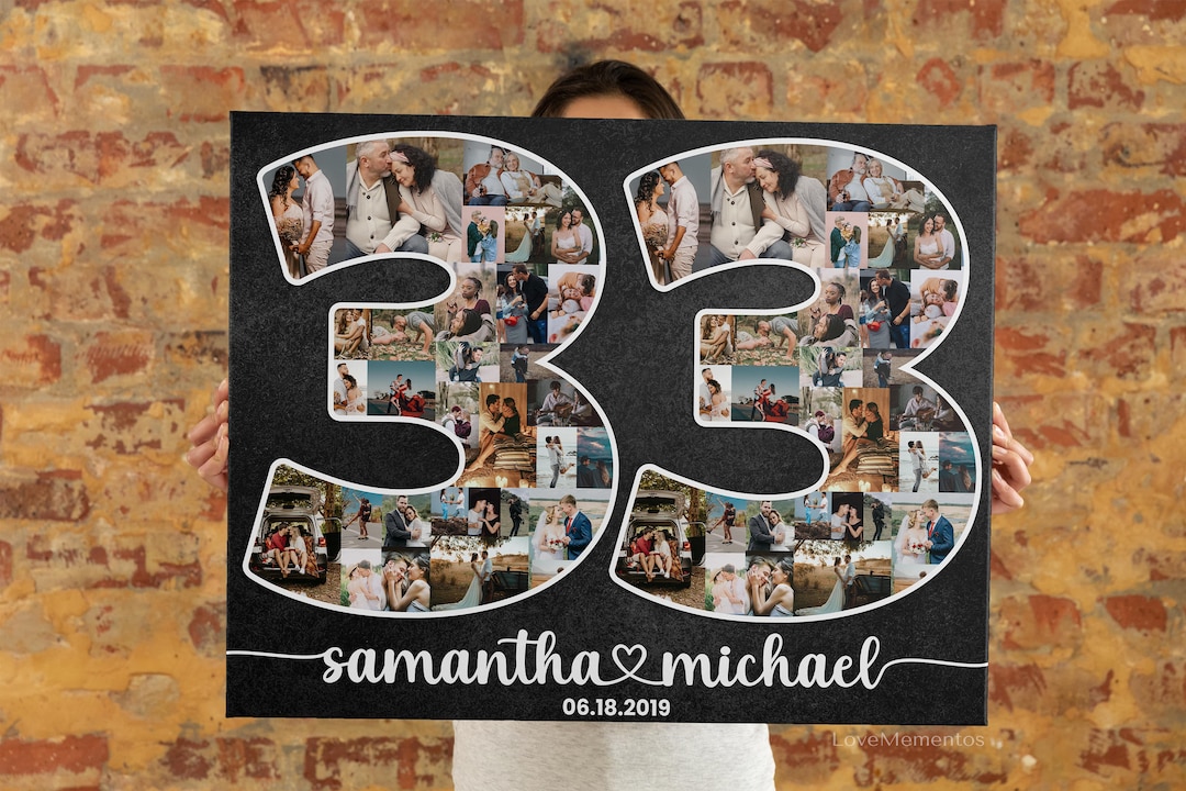 33rd Anniversary Gift for Husband & Wife, 33 Years Wedding Gift for Him ...