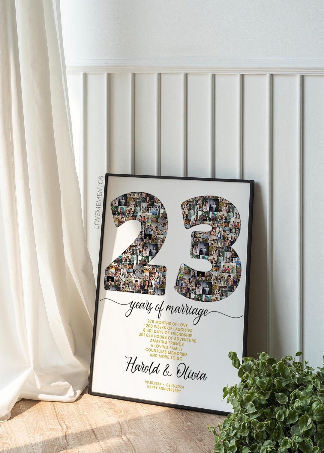 23 Years of Marriage, 23rd Anniversary Card Gift for Husband Wife, 23rd ...