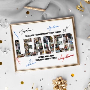 Leader Gift, Leader Appreciation Photo Collage Gift, Boss Retirement ...
