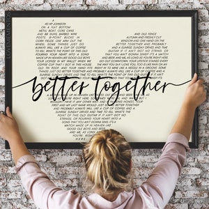 Better Together - Luke Combs Song Lyrics Wall Art, Wedding Song, First ...