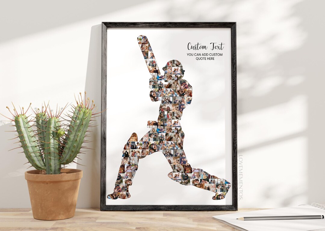 Cricket Player Poster, Cricket Coach Gifts, Cricket Team Photo Collage ...