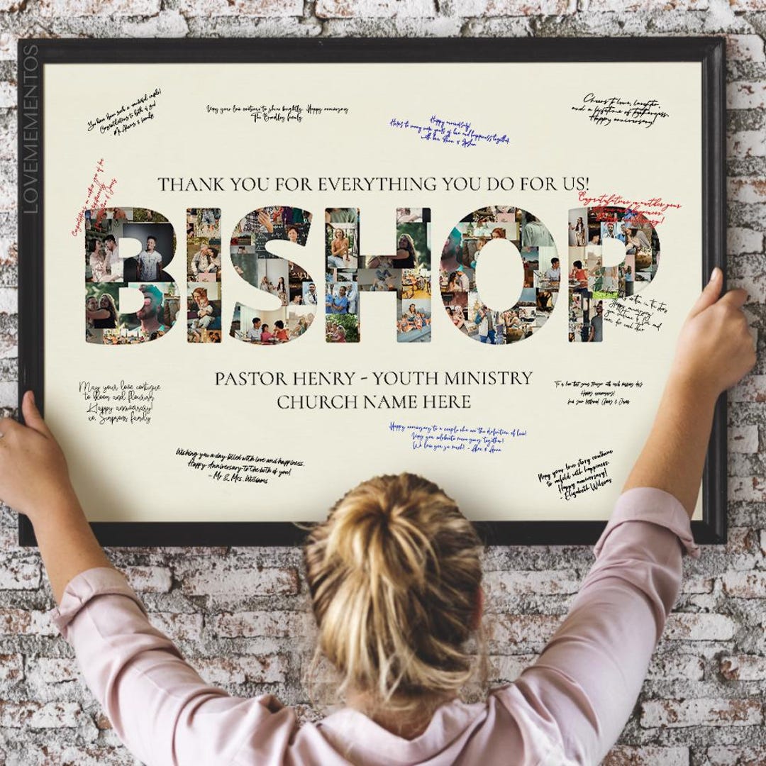 Bishop Appreciation Gift, Bishop Photo Collage, Bishop Birthday Gift ...