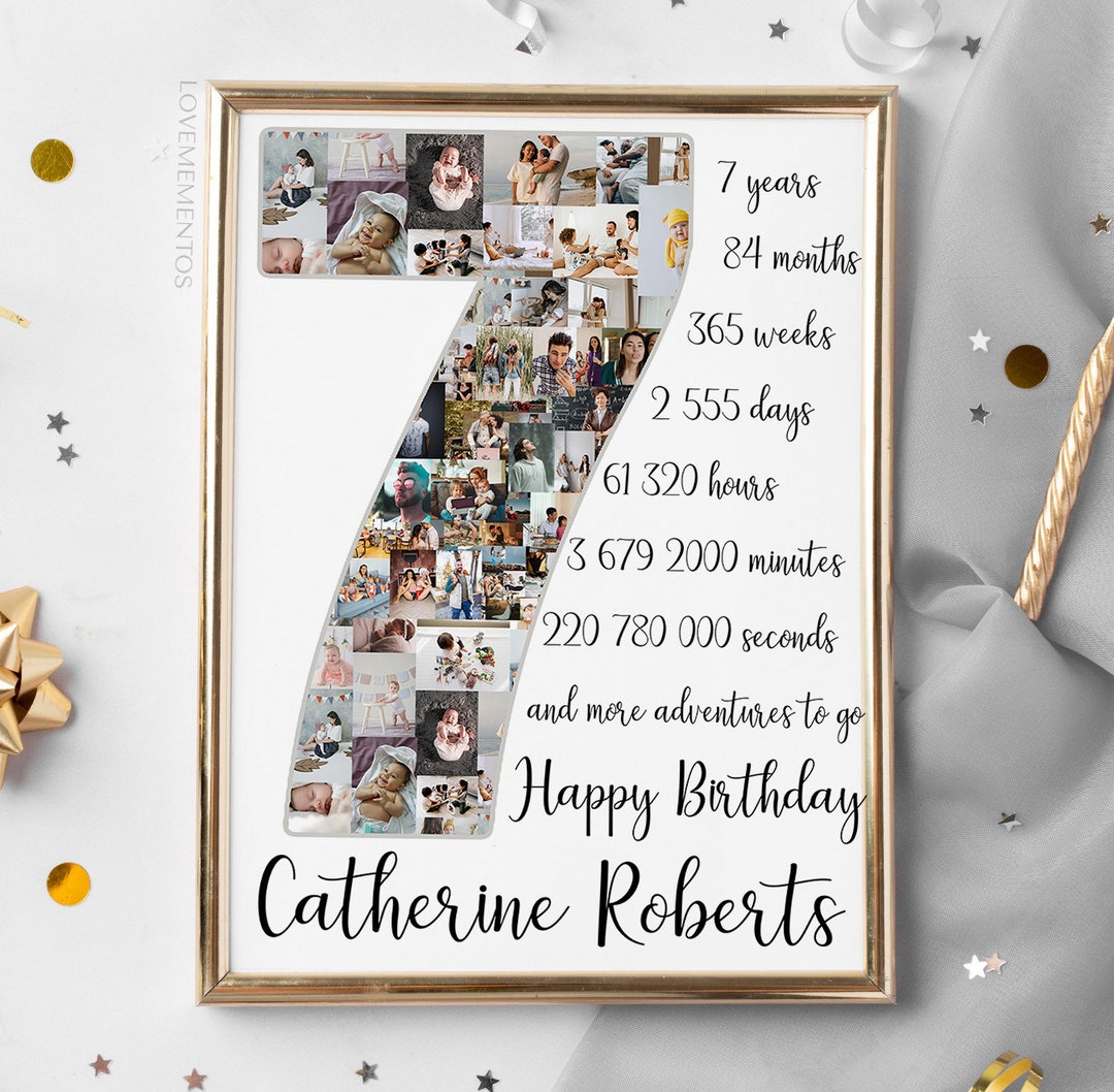 7th Birthday Gift, 7th Birthday Party Decor, 7th Birthday Gift Girls ...