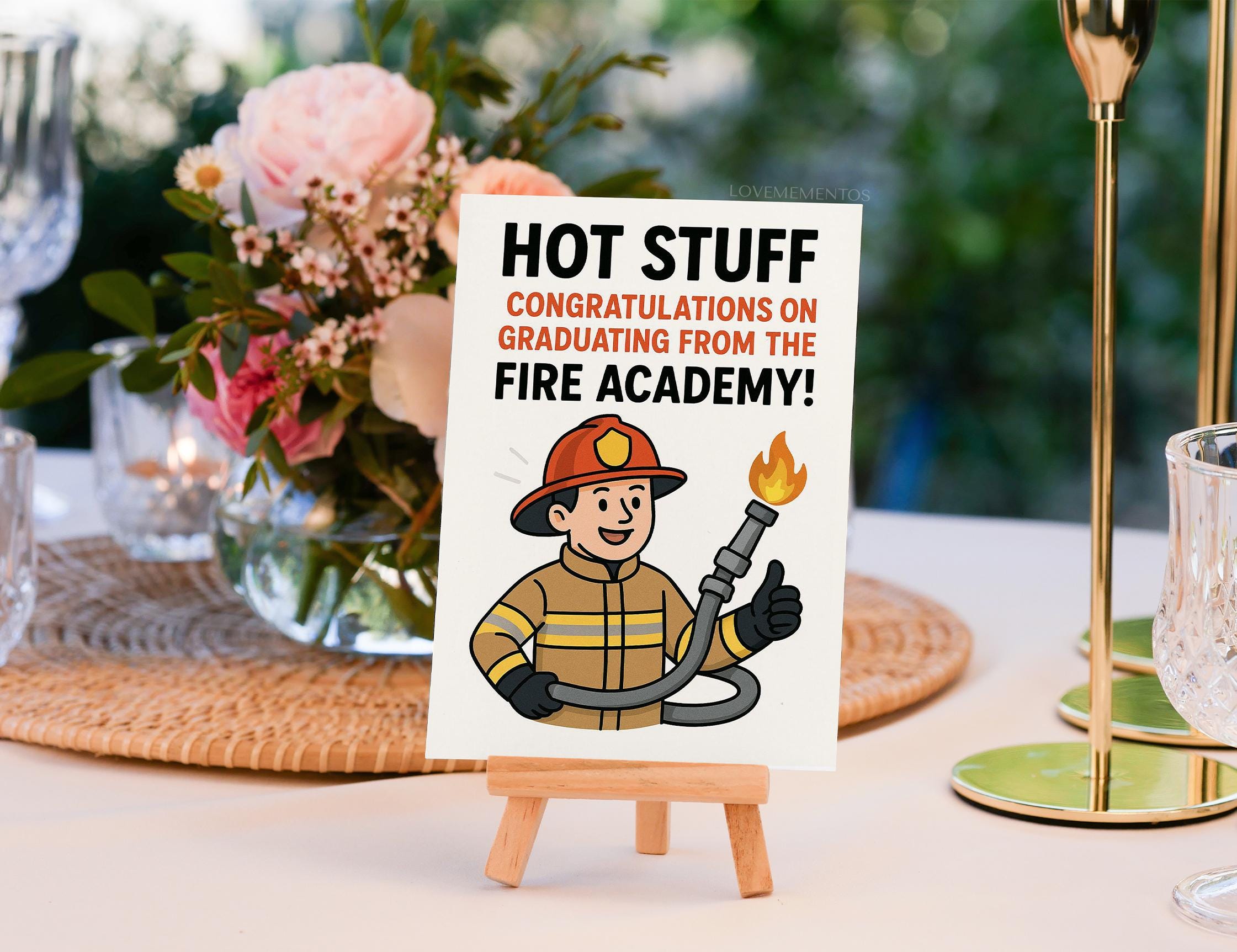 Funny New Firefighter Graduation Card, Fire Academy Graduate Gift, New ...