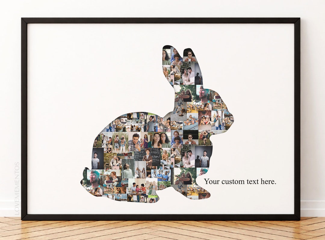 Rabbit Bunny Photo Collage, Personalized Bunny Owners Gift, Bunny Mom ...