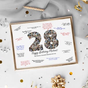 28th Birthday Decoration Guest Book Sign, 28th Birthday Gift Men Women ...