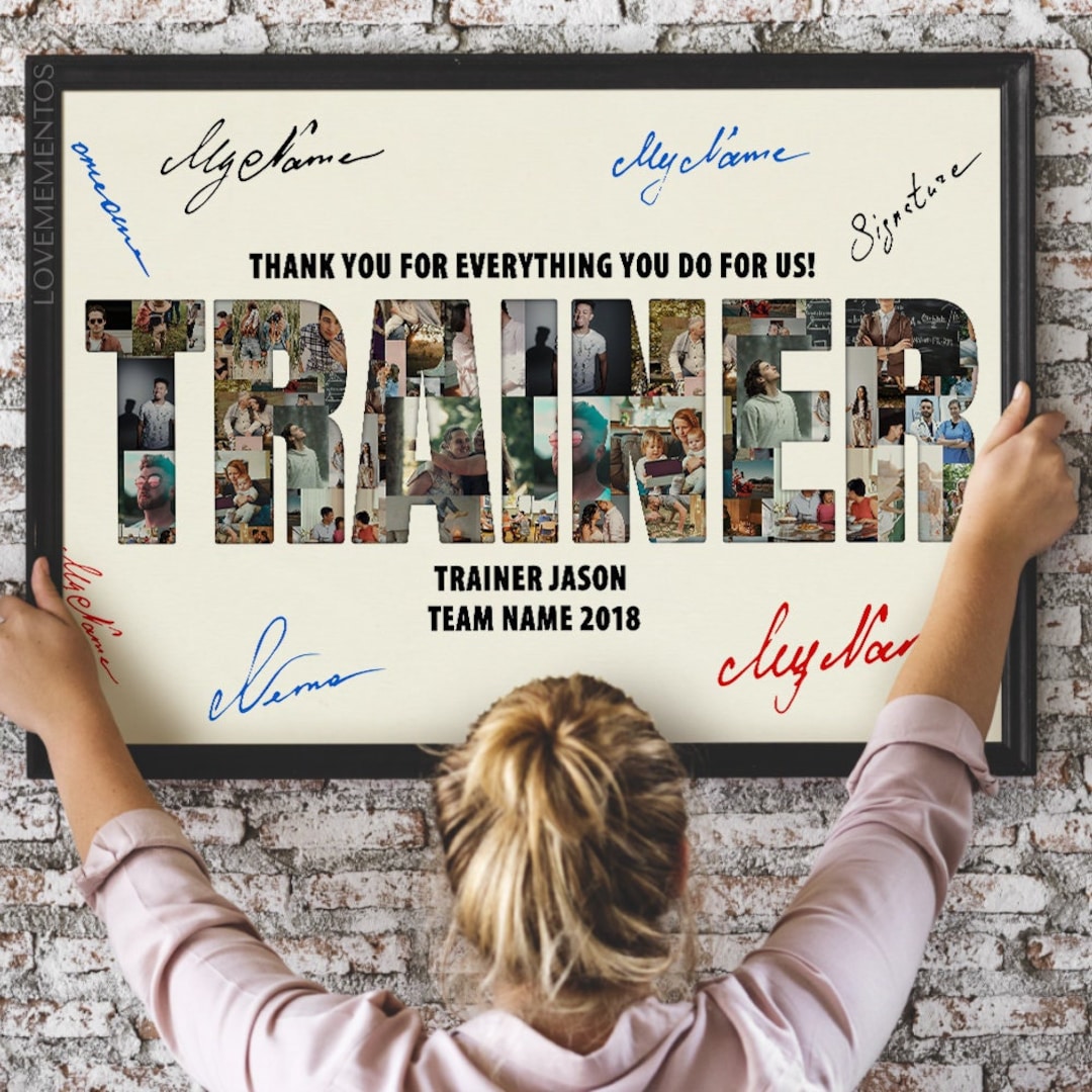 Trainer Gift, Trainer Photo Collage, Sports Team Coach, Senior Night ...
