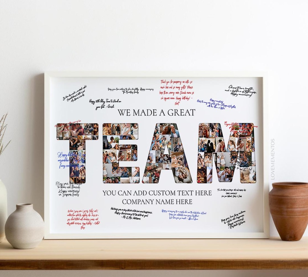 Team Farewell Photo Collage Gift for Coworker Office, Colleague ...