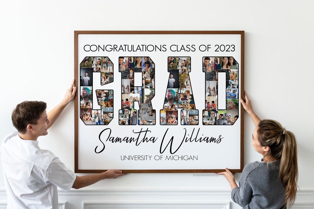 Graduation Photo Collage, Personalized Graduation Photo Backdrop, Grad ...