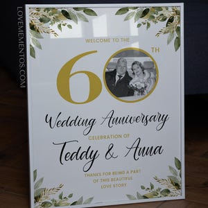 60th Anniversary Party Welcome Sign, 60th Wedding Anniversary Poster ...