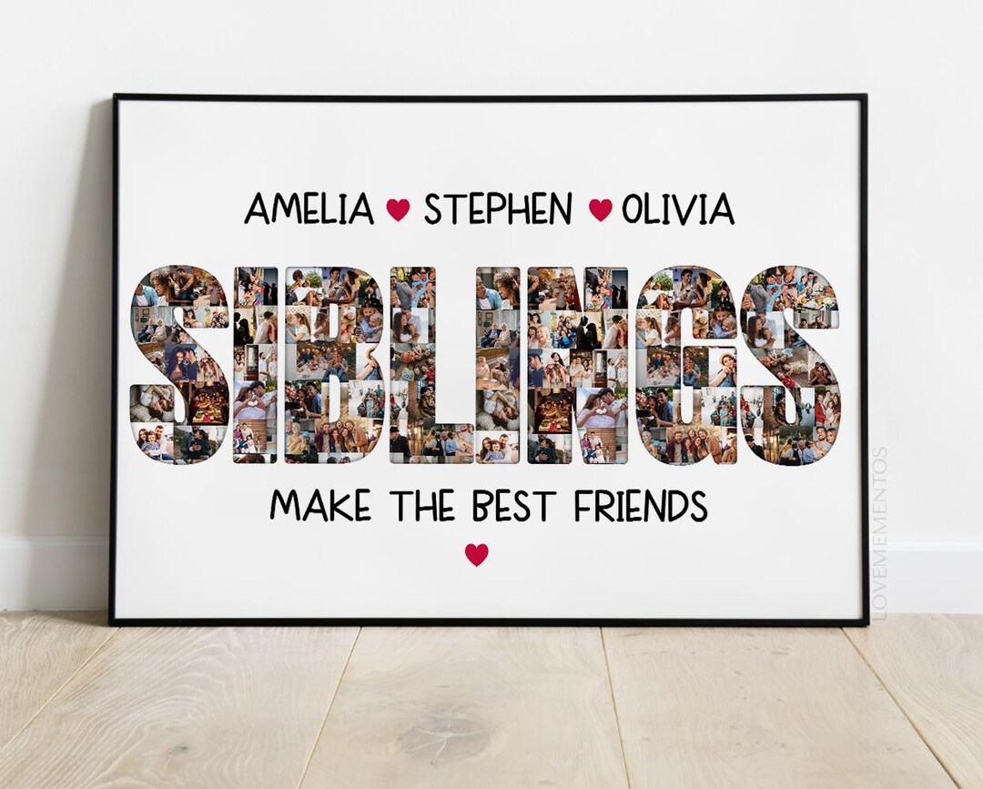 Gift for Siblings, Siblings Photo Collage, Gift for Siblings From ...