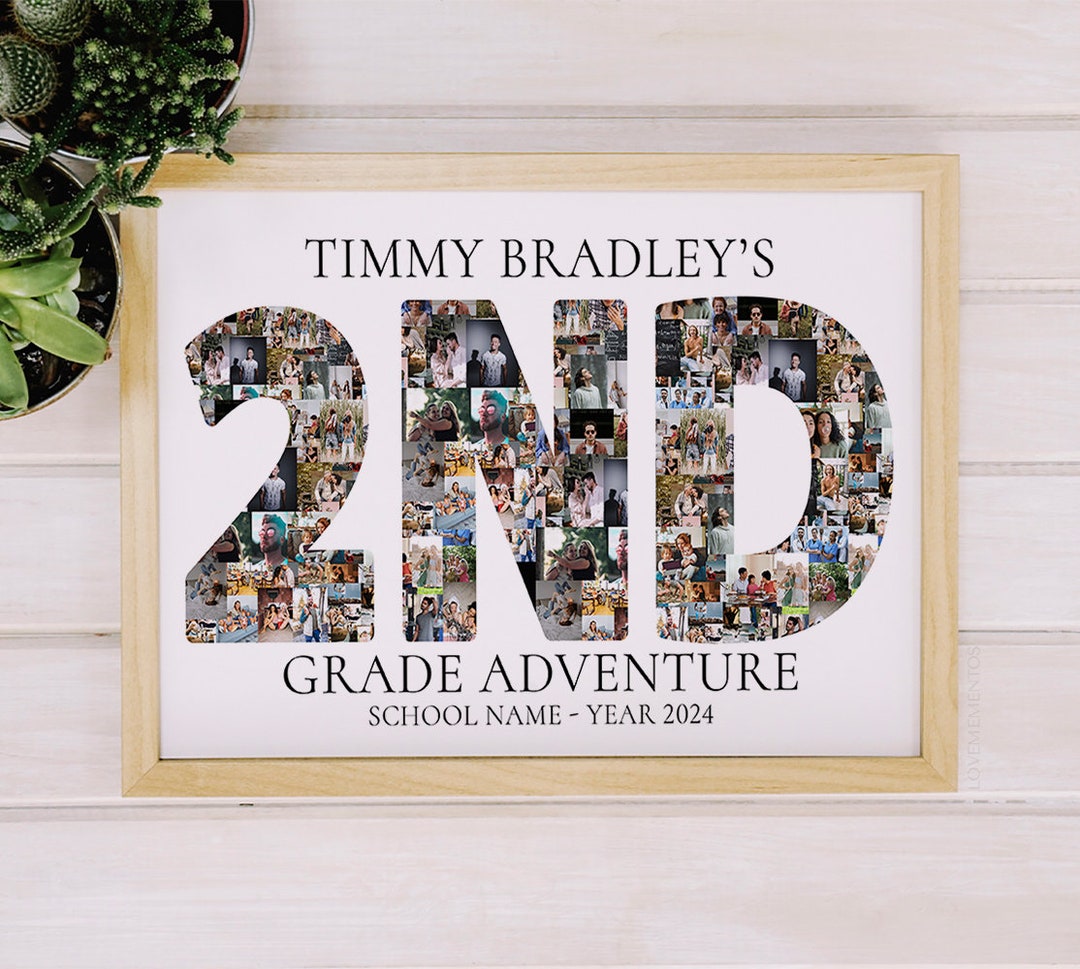 2nd Grade End of School Photo Collage, Grade 2 Graduation Gift for ...