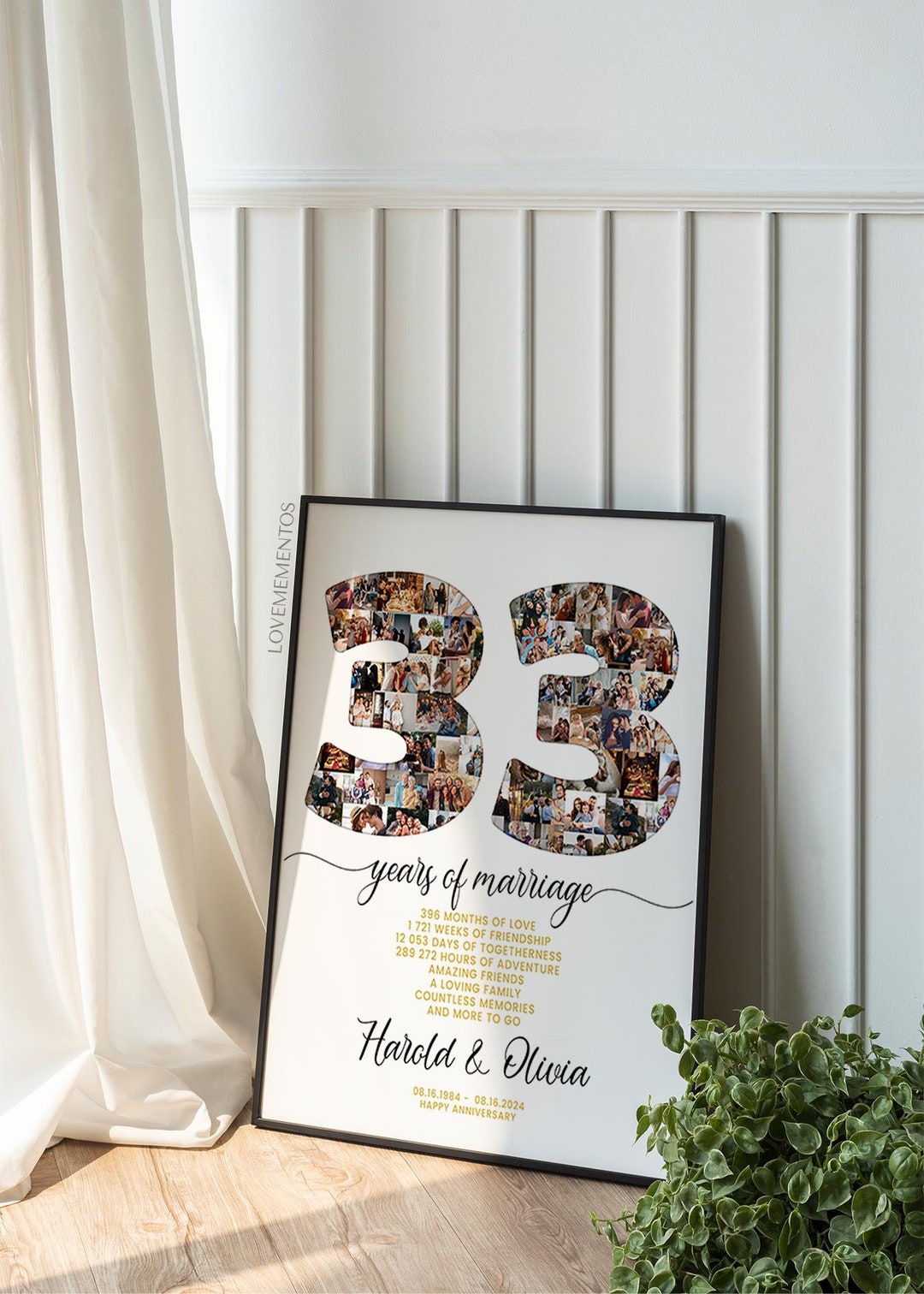 33rd Anniversary Card Gift for Husband Wife, 33rd Wedding Anniversary ...