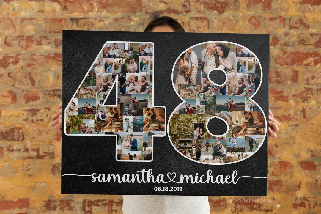 48th Anniversary Gift for Husband & Wife, 48 Years Wedding Gift for Him ...