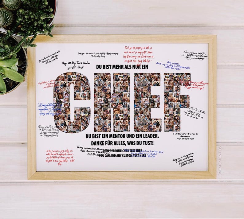 Chef Foto Collage, Abschiedsgeschenk Chef Ruhestand, Danke Chef ...