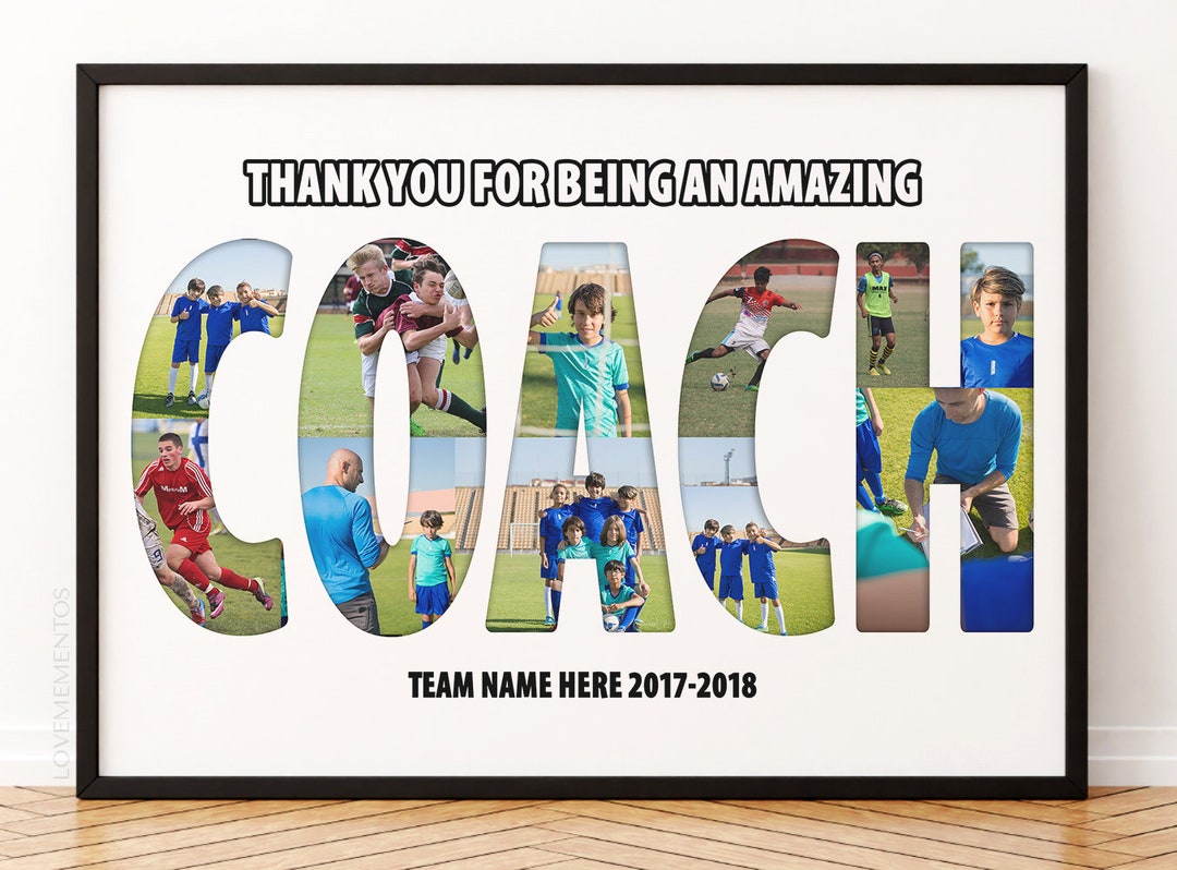 Coach Collage Frame, Custom Gift for Coach, Personalized Collage Gift ...