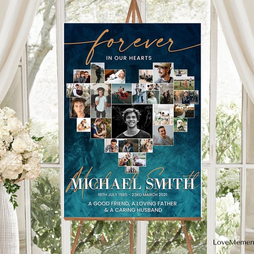 In Loving Memory Sign With Photo Memorial Service Ideas - Etsy