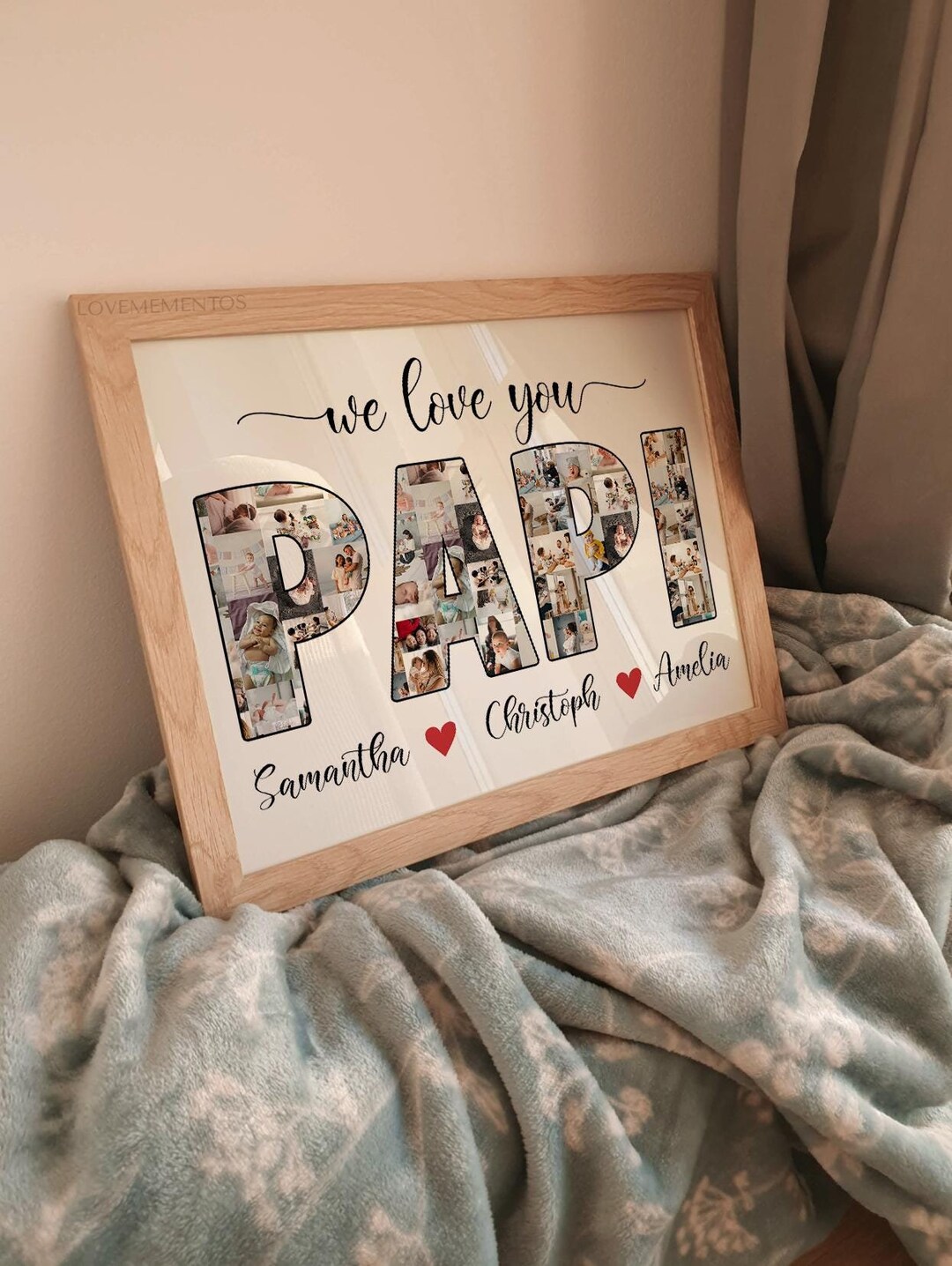Papi Gift, Papi Photo Collage, Gift for Papi From Daughter Son Baby ...
