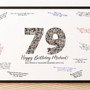 79th Birthday Decorations Guest Book, 79th Birthday Gift for Mom Dad ...