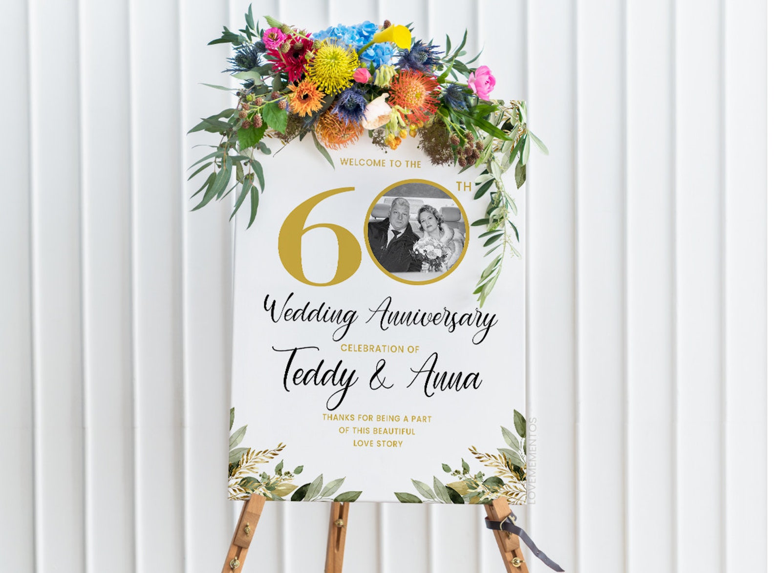 60th Anniversary Party Welcome Sign, 60th Wedding Anniversary Poster ...