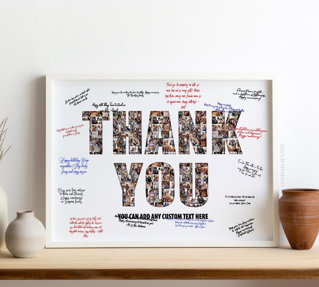 Thank You Photo Collage, Retirement Gift for Boss, Farewell Gift for ...