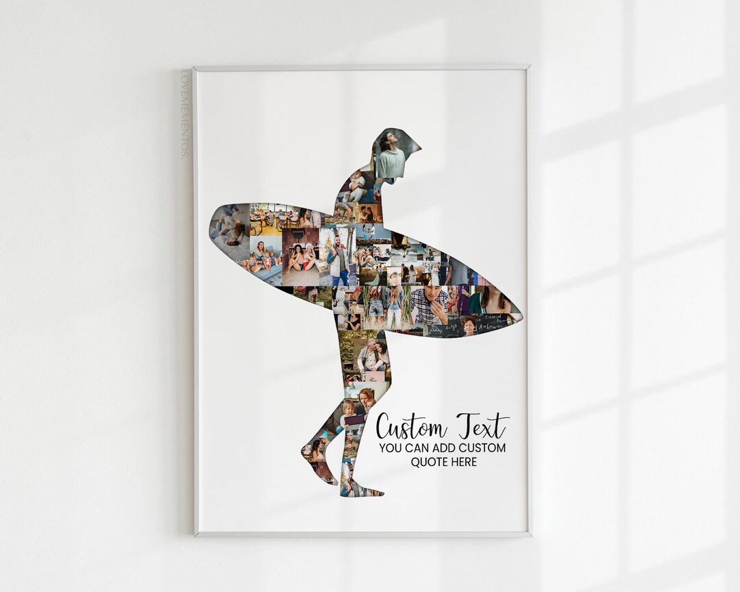Surfer Gift, Surf Photo Collage Poster, Surfing Decoration, Surfing Dad ...