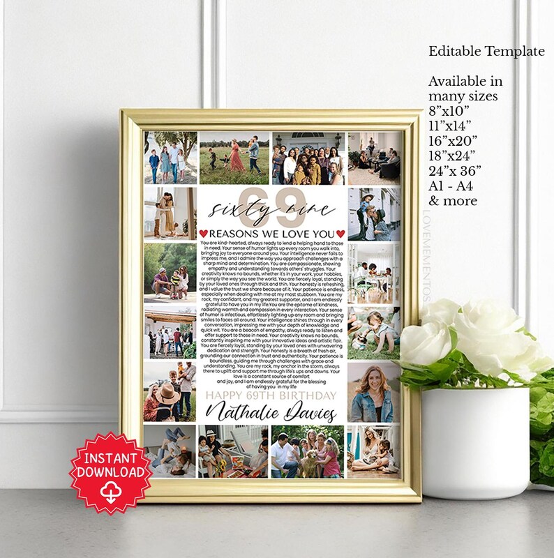 Editable 69 Reasons We Love You Template, 69 Things We Love About You ...