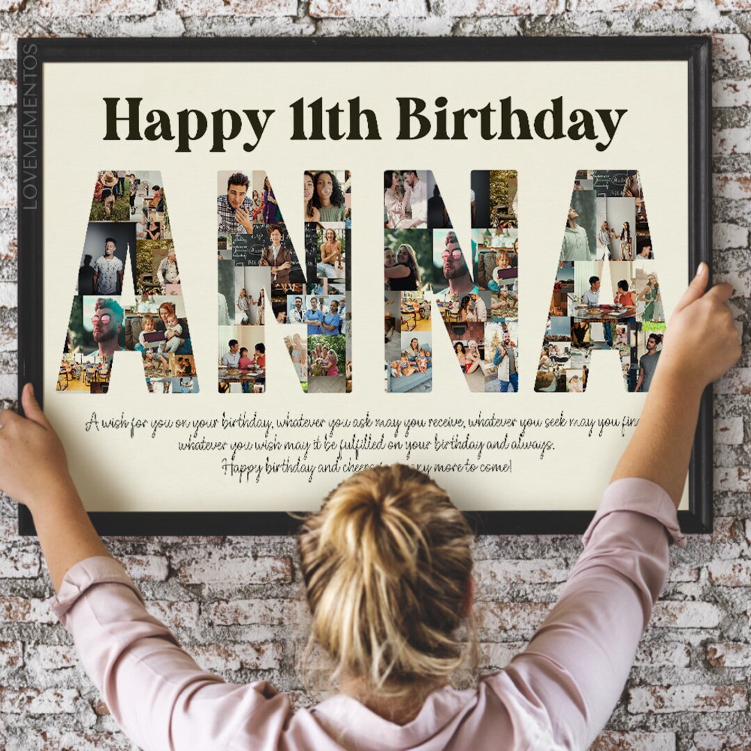 11th Birthday Photo Collage Gift, 11th Birthday Party Decorations, 11th ...