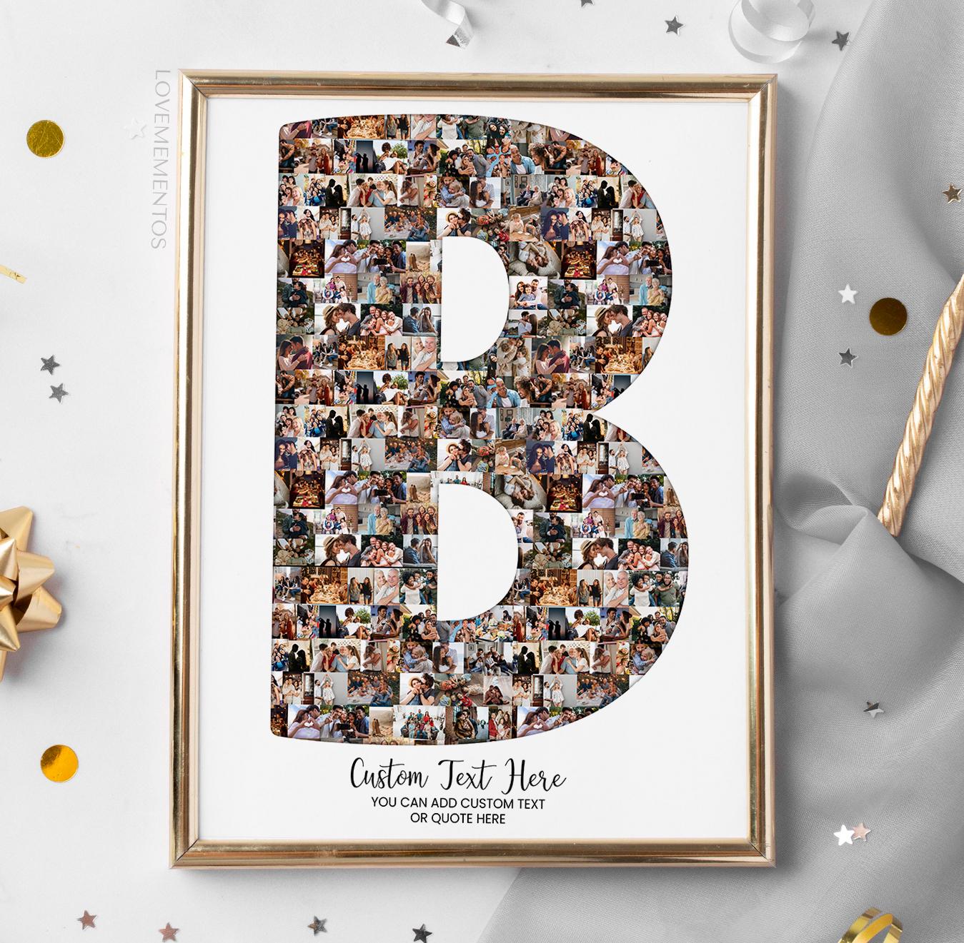 Custom Letter B Photo Collage, Letter B Picture Montage, Letter B Wall ...