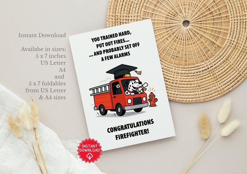 Funny Firefighter Card, New Fireman Greeting Card, Firefighter ...