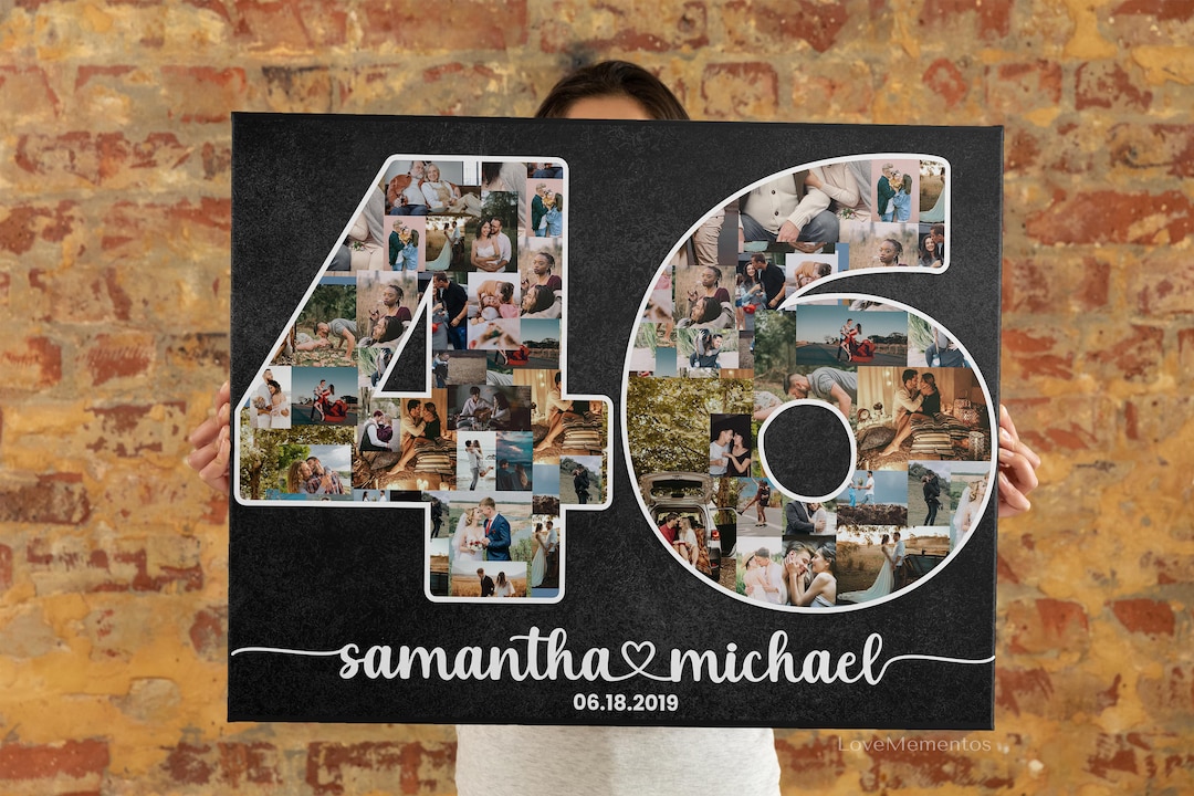 46th Anniversary Gift for Husband & Wife, 46 Years Wedding Gift for Him ...