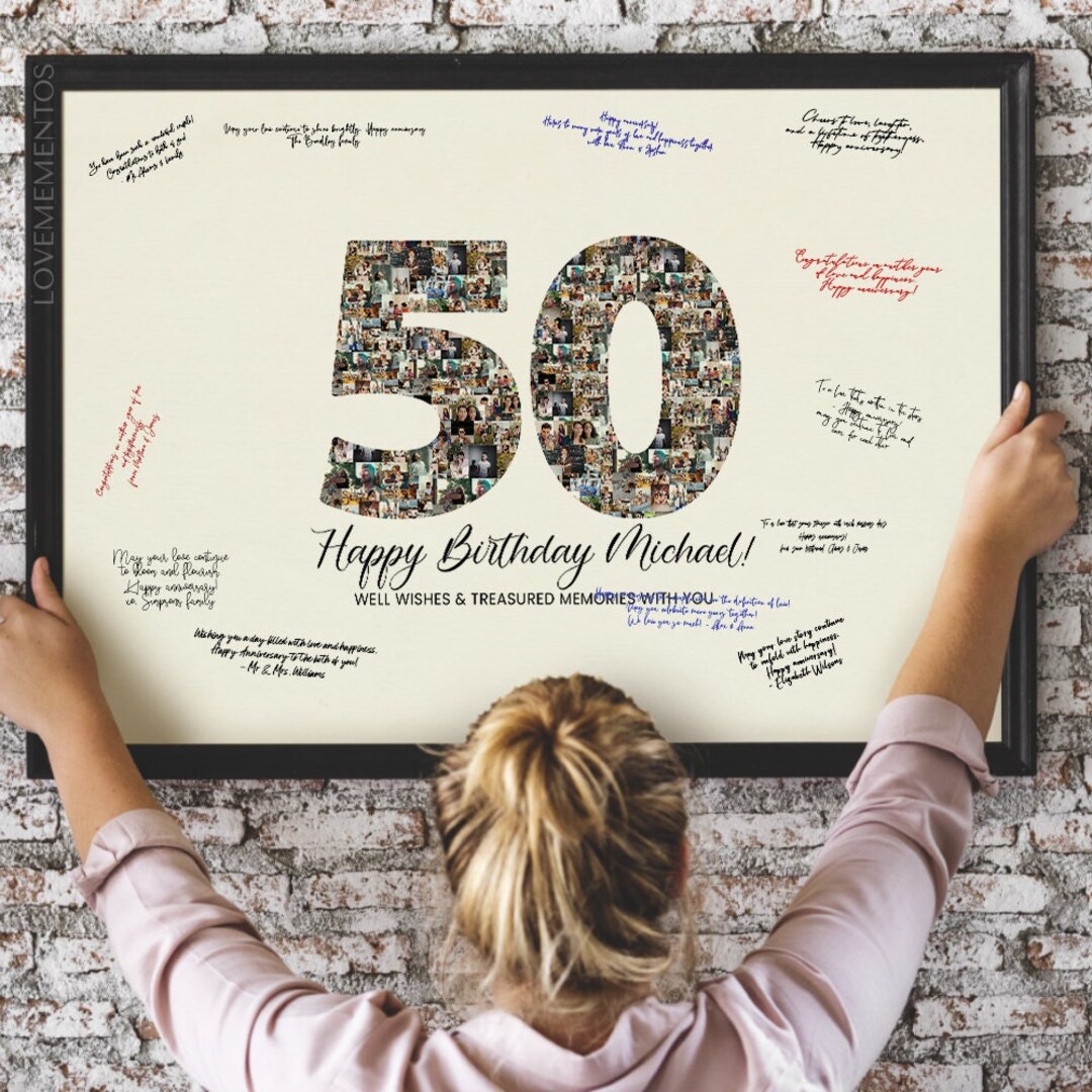 50th Birthday Party Sign, 50th Birthday Gift for Men Women, 50th ...