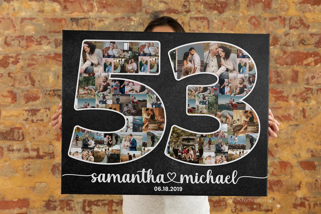 53rd Anniversary Gift for Husband & Wife, 53 Years Wedding Gift for Him ...